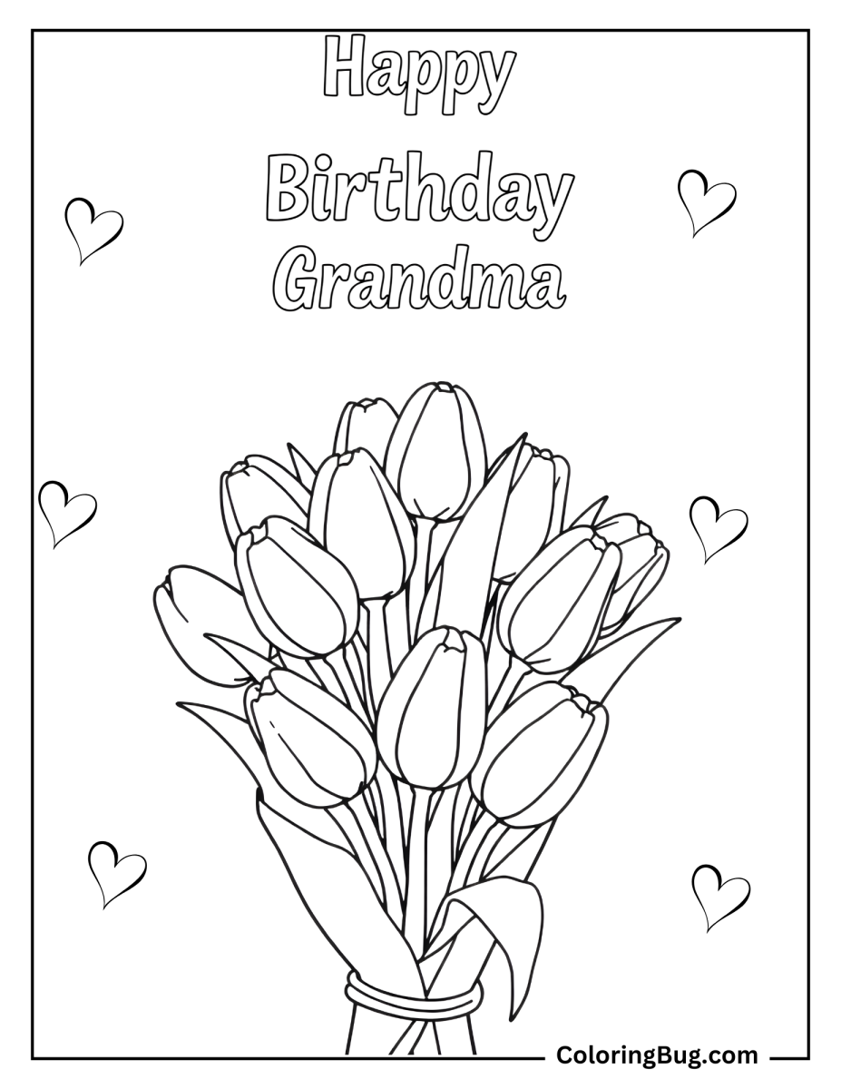 16 Happy Birthday Grandma Coloring Pages (Free Printable PDFs)