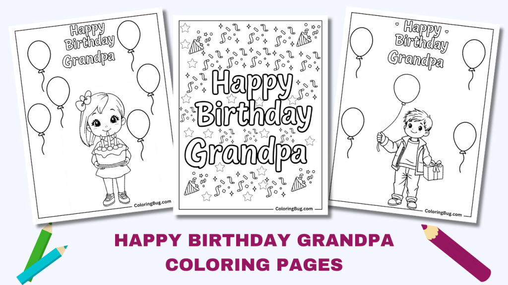 16 Happy Birthday Grandpa Coloring Pages (Free Printable PDFs)