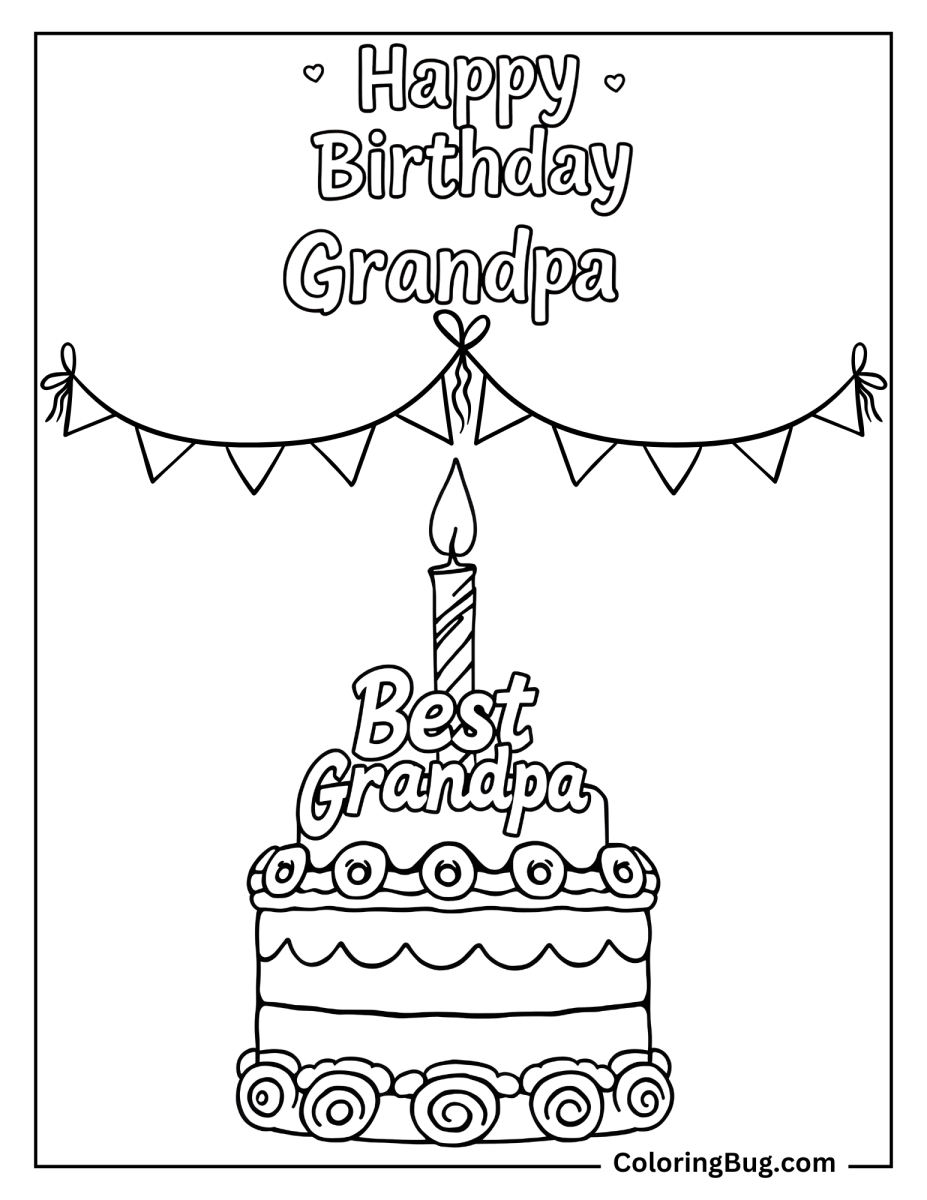 16 Happy Birthday Grandpa Coloring Pages (Free Printable PDFs)