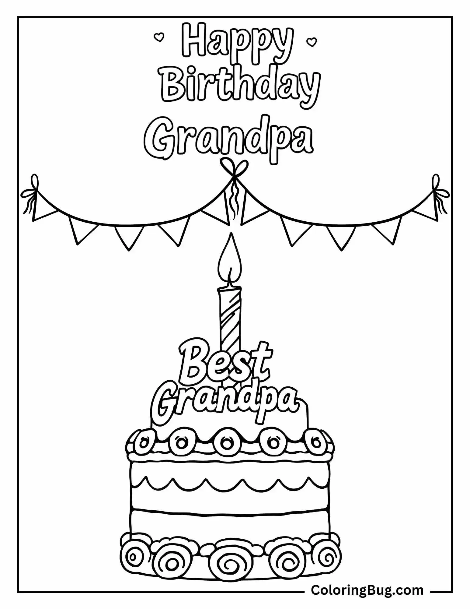16 Happy Birthday Grandpa Coloring Pages (Free Printable PDFs)