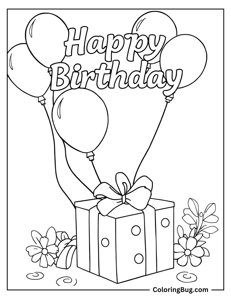 70 Happy Birthday Coloring Pages (Free Printable PDFs)