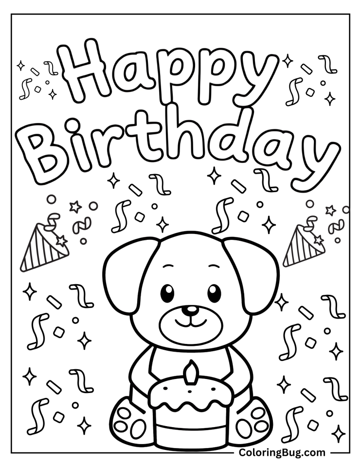60 Happy Birthday Coloring Pages (Free Printable PDFs)