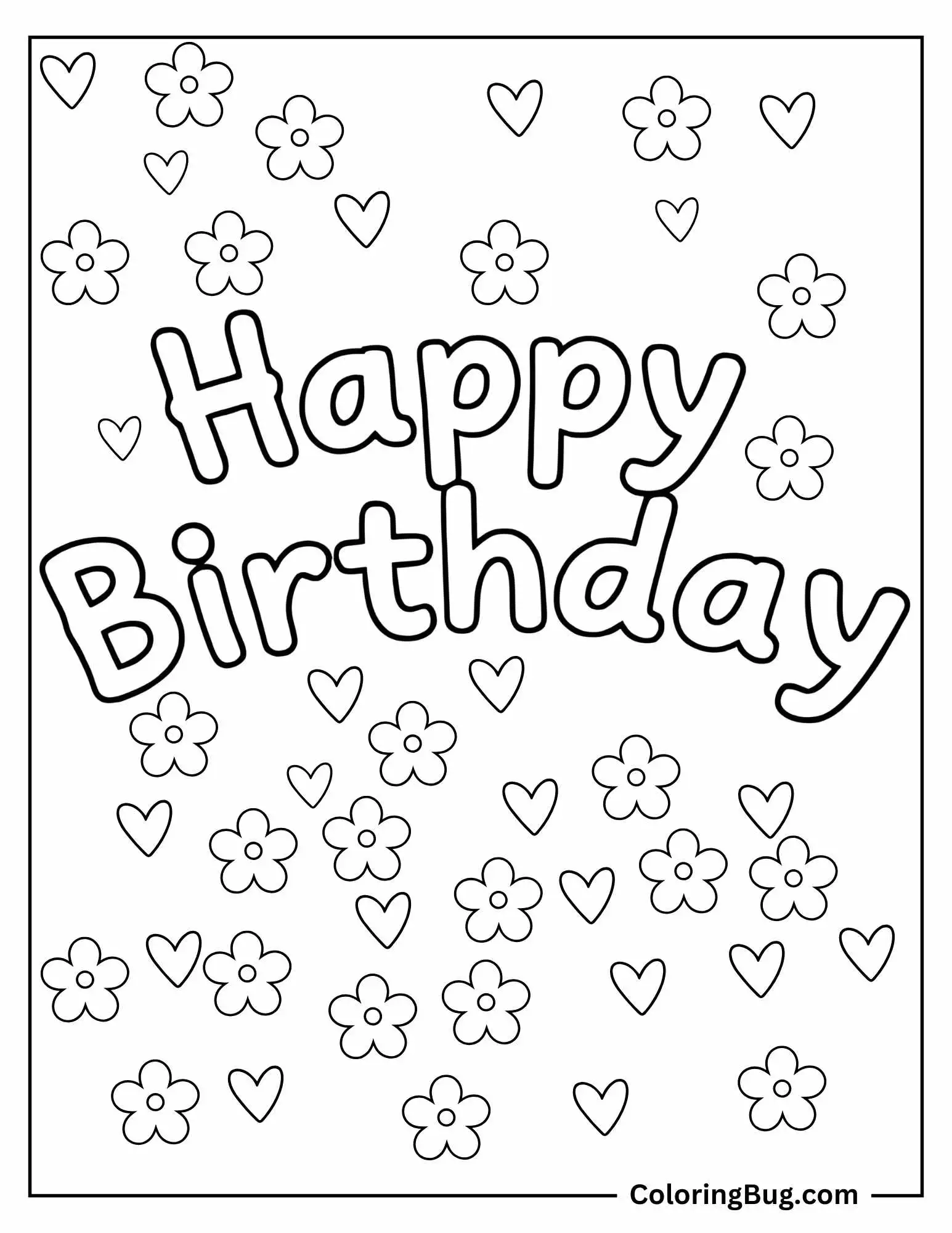 60 Happy Birthday Coloring Pages (Free Printable PDFs)