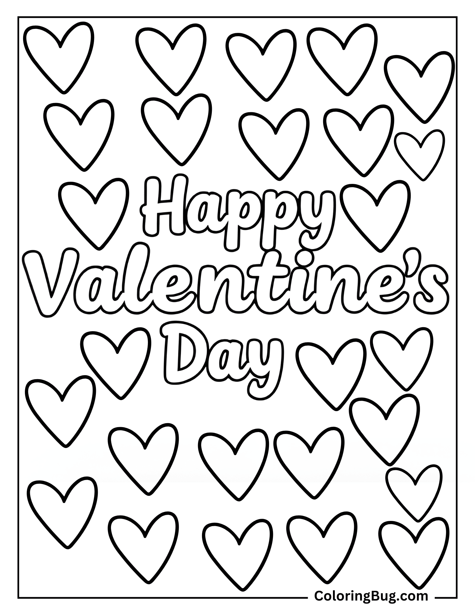 28 Easy Cute Valentines Coloring Pages (Free Printable PDFs)