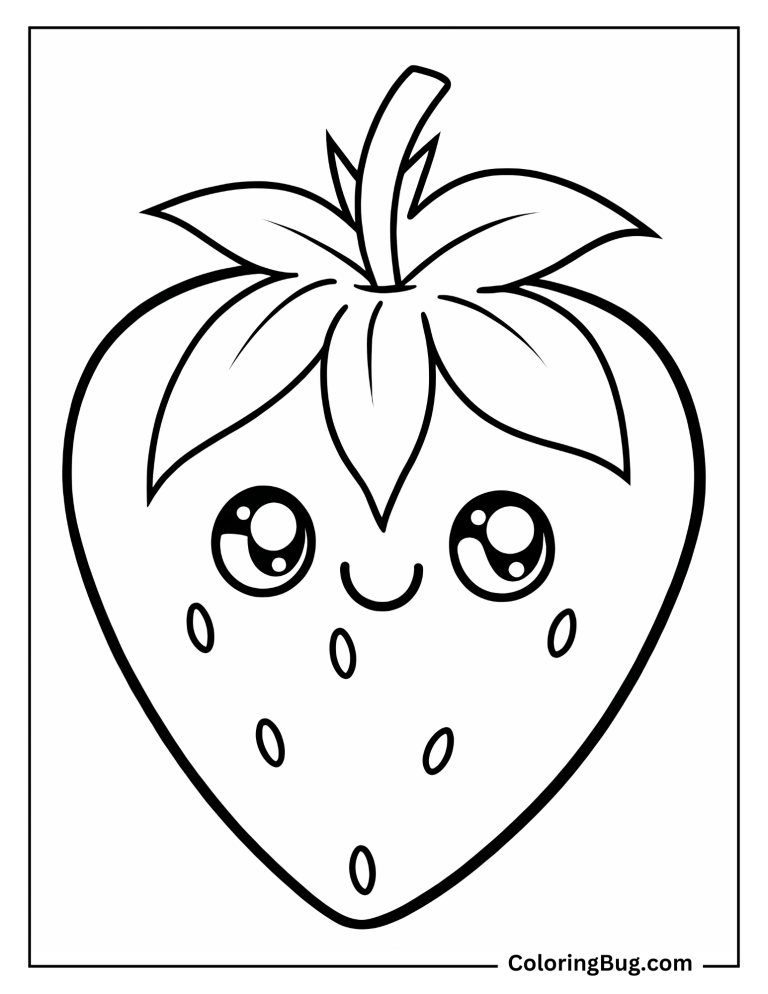 30 Strawberry Coloring Pages (Free Printable PDFs)