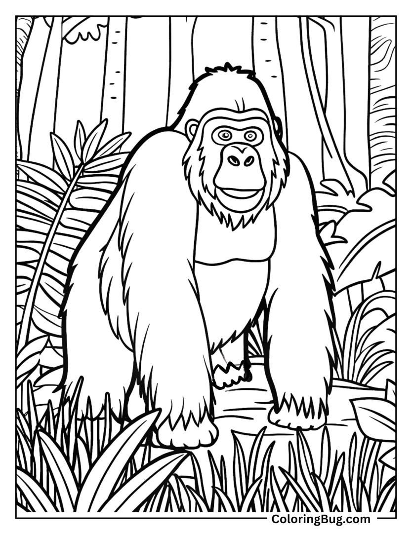40 Gorilla Coloring Pages (Free Printable PDFs)
