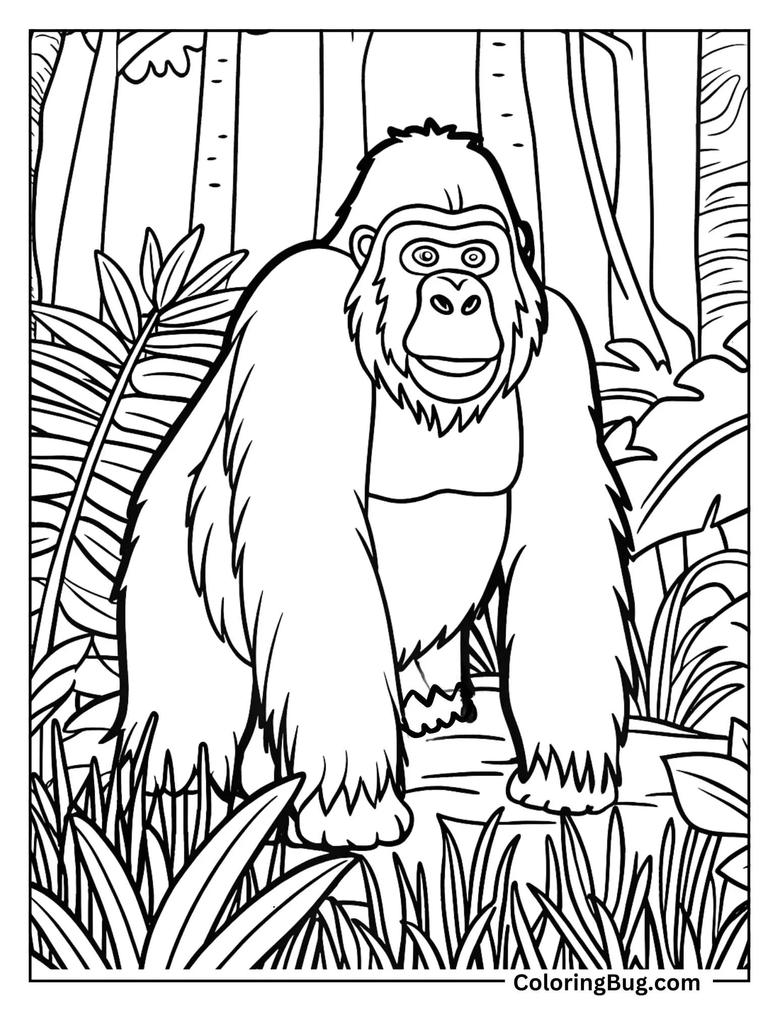 40 Gorilla Coloring Pages (Free Printable PDFs)