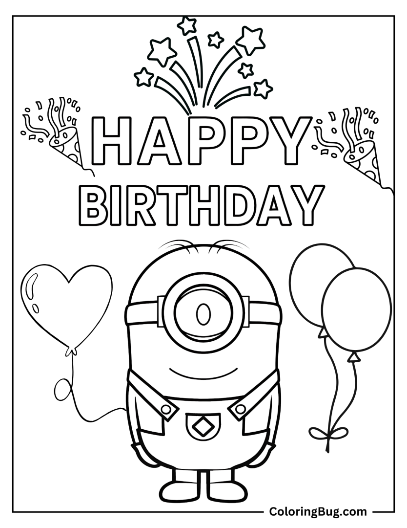 70 Happy Birthday Coloring Pages (Free Printable PDFs)