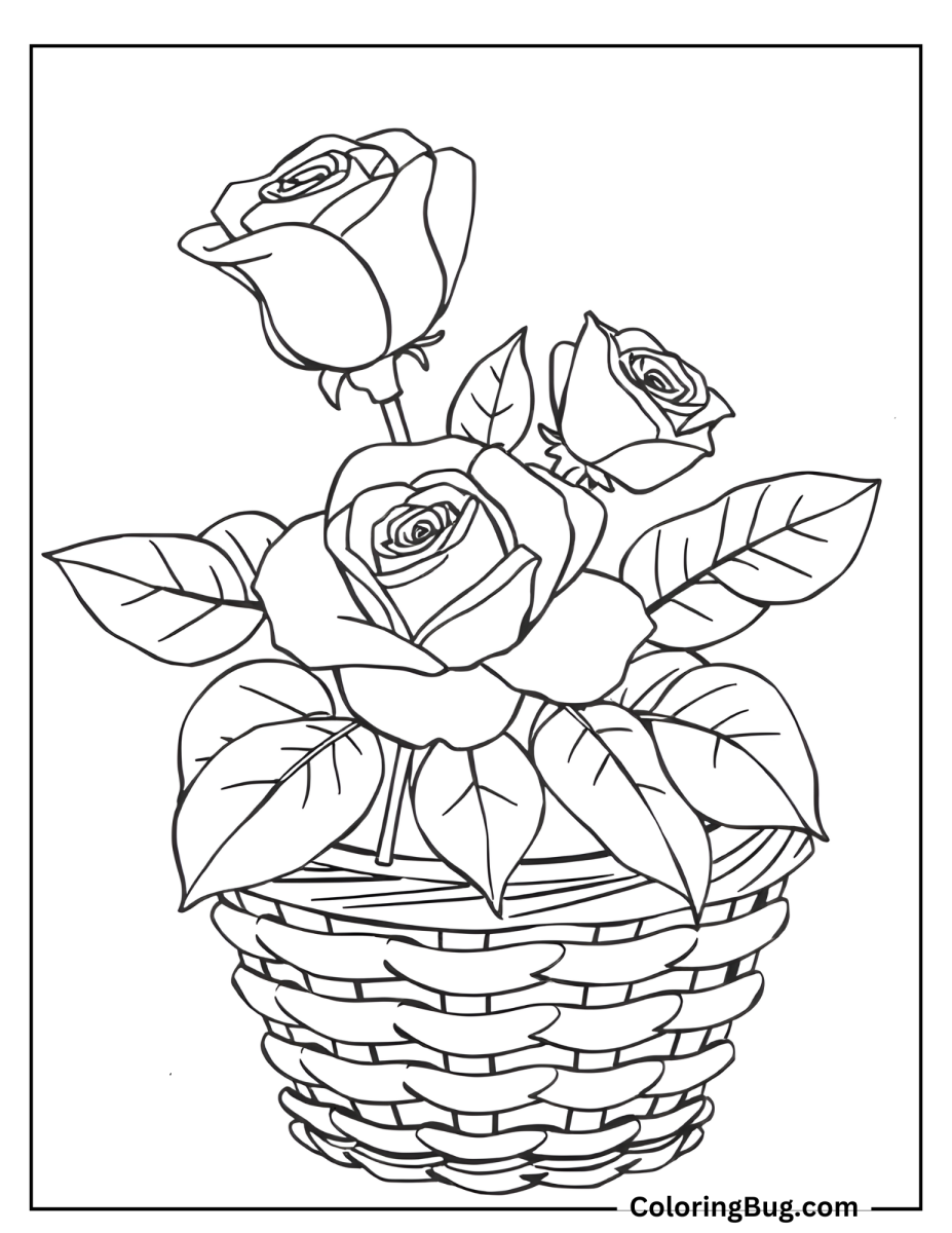 40 Rose Coloring Pages (Free Printable PDFs)