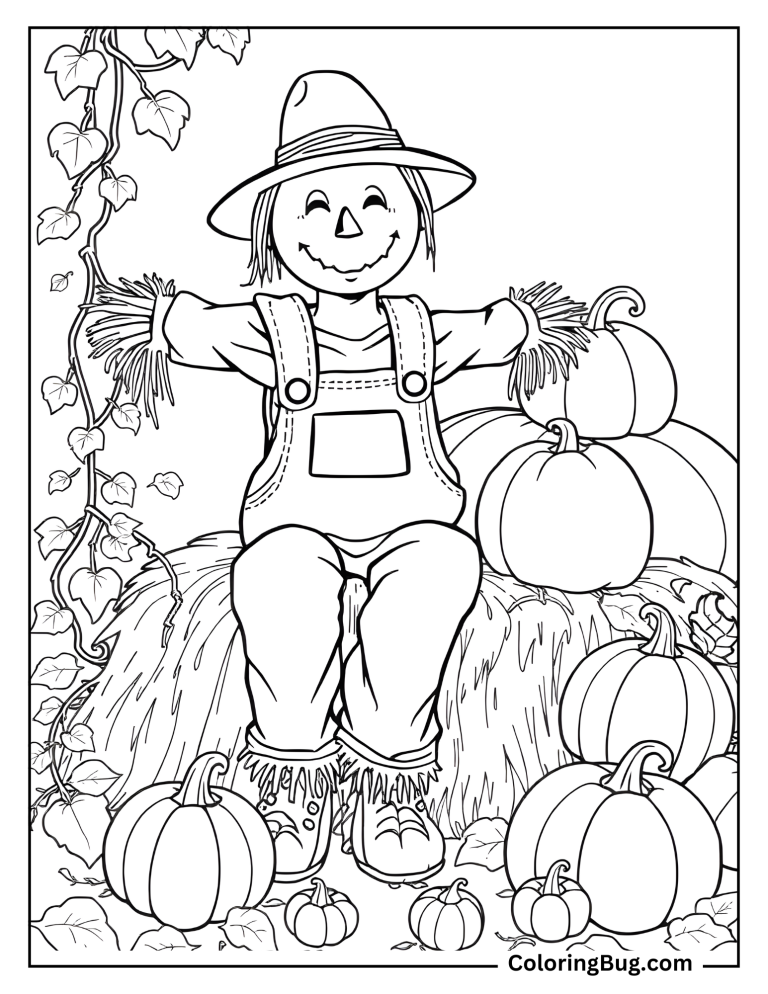 28 Scarecrow Coloring Pages (Free Printable PDFs)