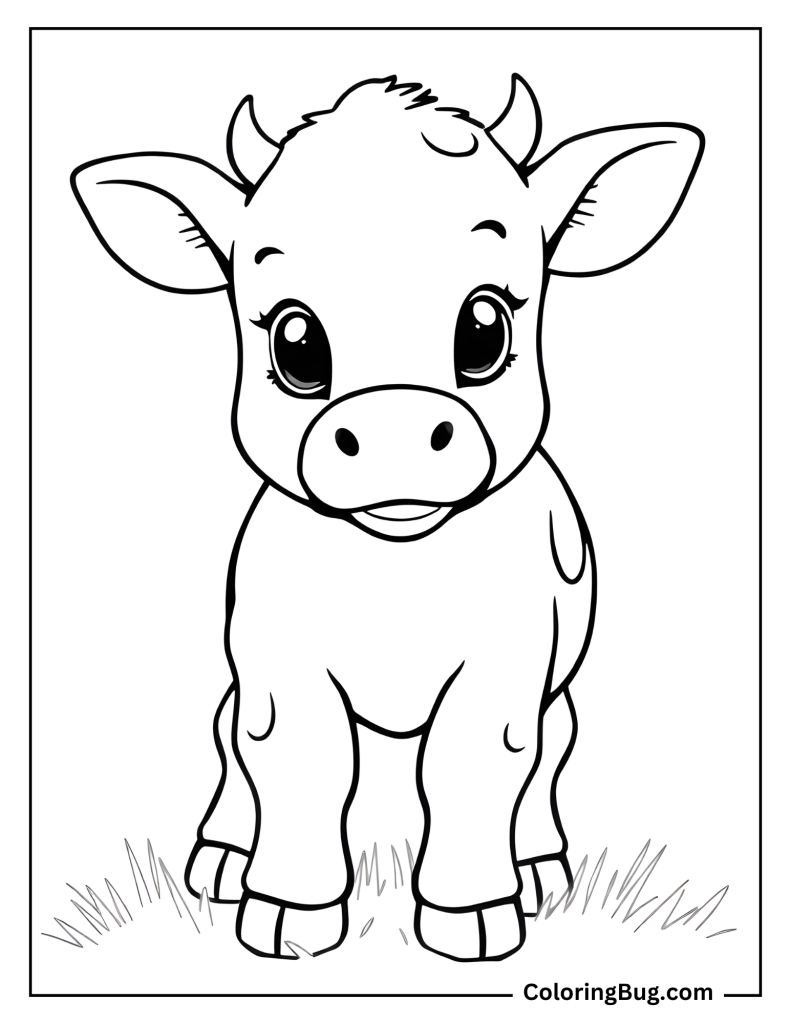 20 Baby Cow Coloring pages (Free printable PDFs)