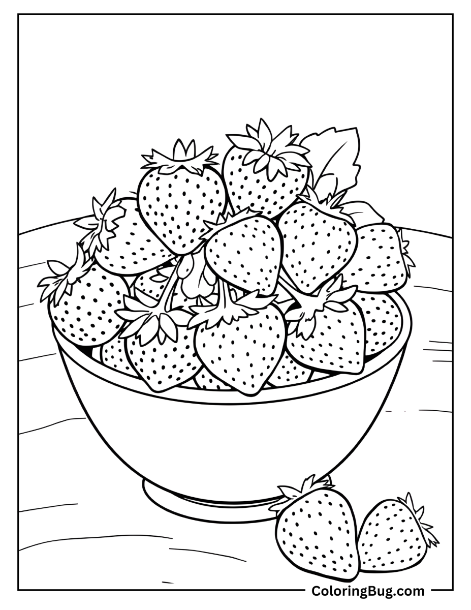 30 Strawberry Coloring Pages (Free Printable PDFs)