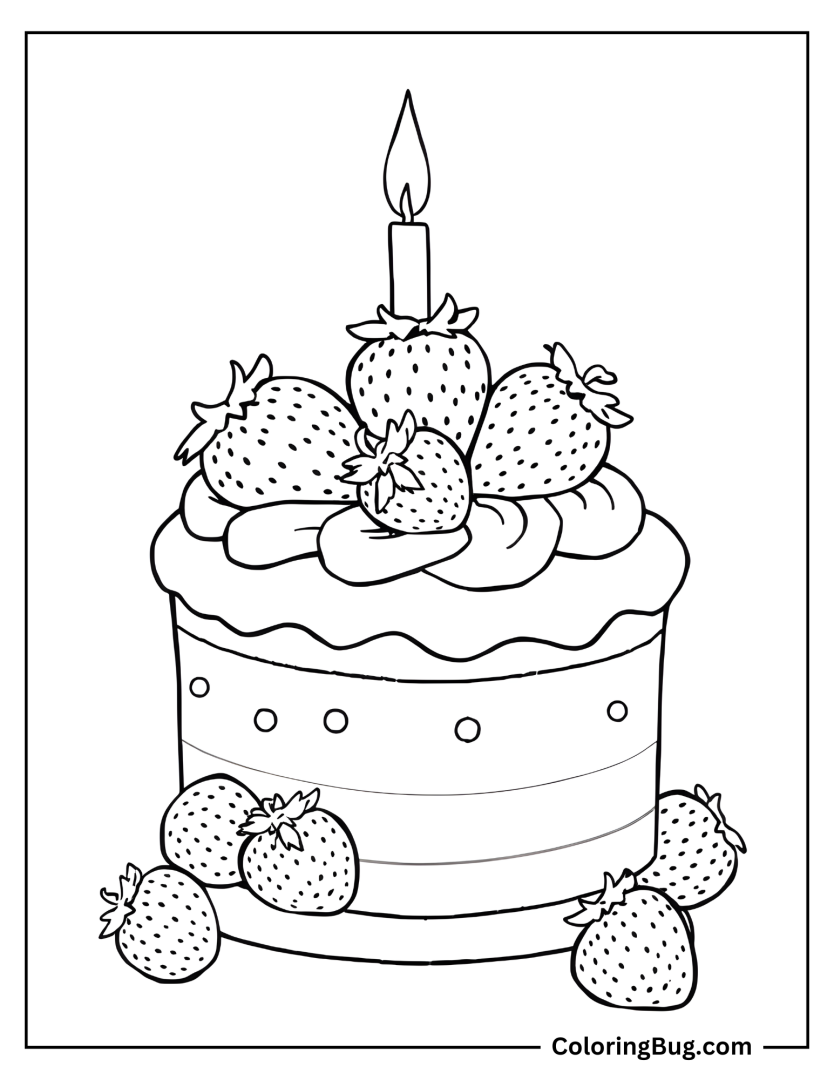 40 Birthday Cake Coloring Pages (Free Printable PDFs)