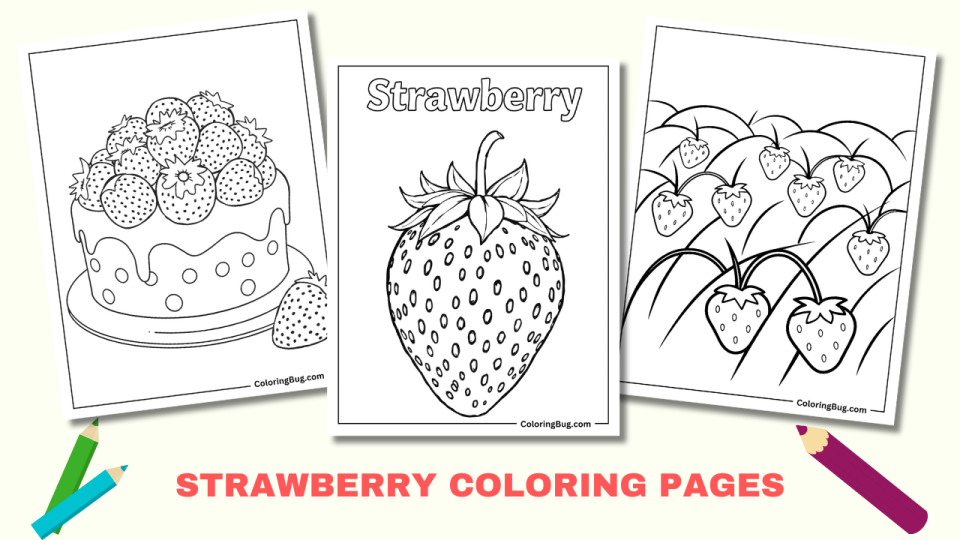 30 Strawberry Coloring Pages (Free Printable PDFs)