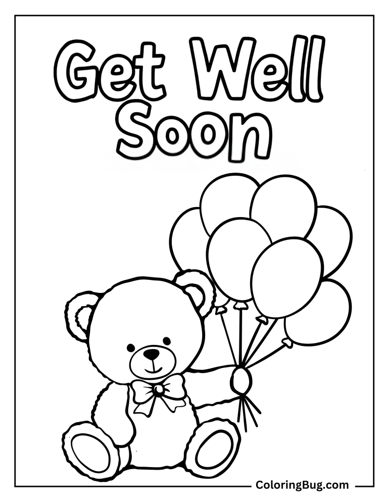 30 Get Well Soon Coloring Pages (Free Printable PDFs)