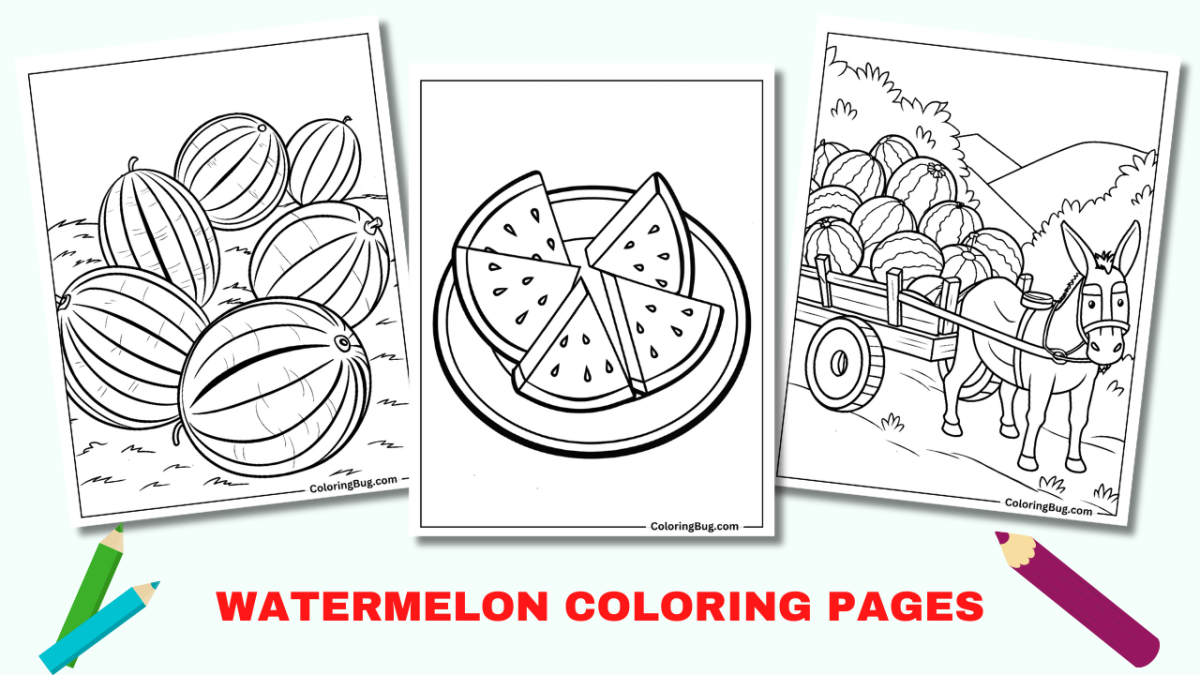 30 Watermelon Coloring Pages (Free Printable PDFs)