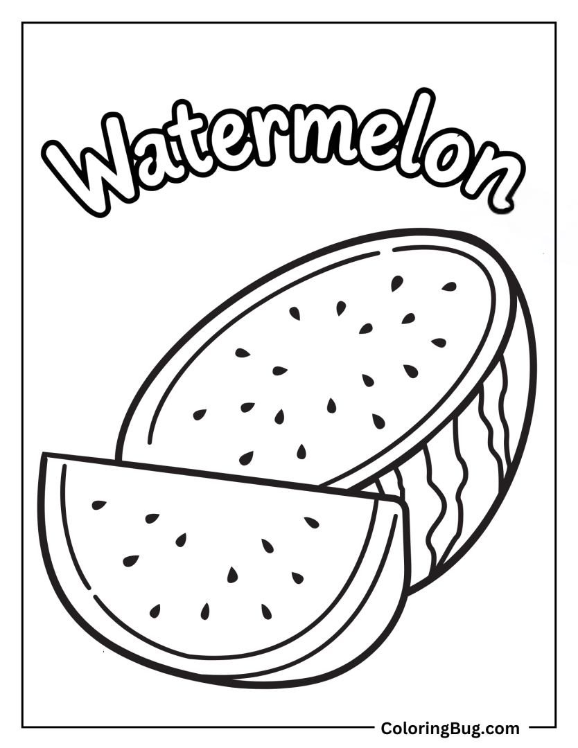 30 Watermelon Coloring Pages (Free Printable PDFs)