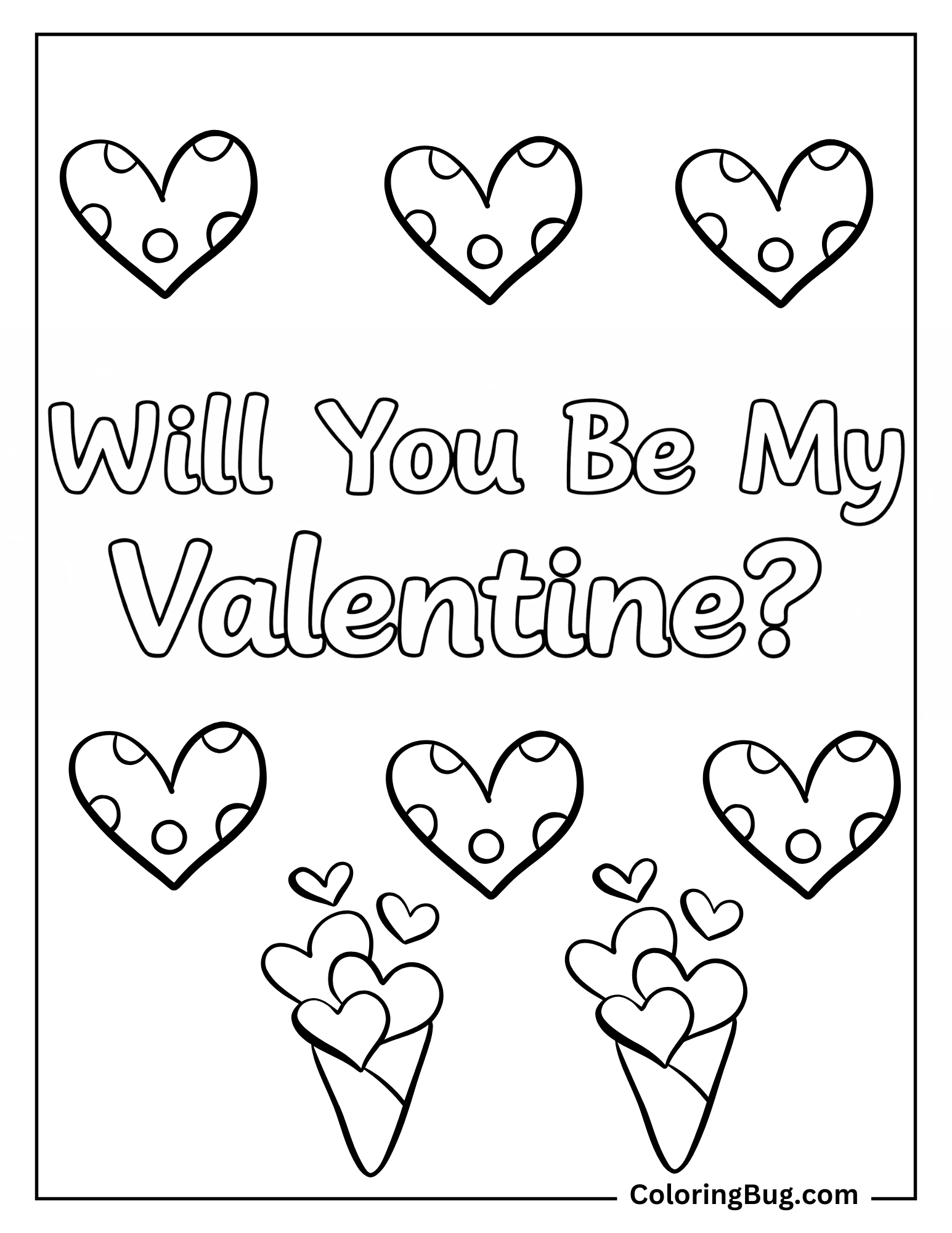 30 Will You Be My Valentine Coloring Pages (Free Printable PDFs)