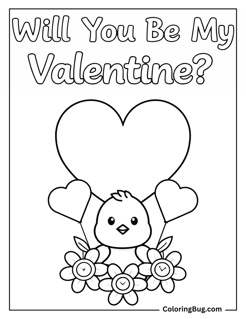 30 Will You Be My Valentine Coloring Pages (Free Printable PDFs)