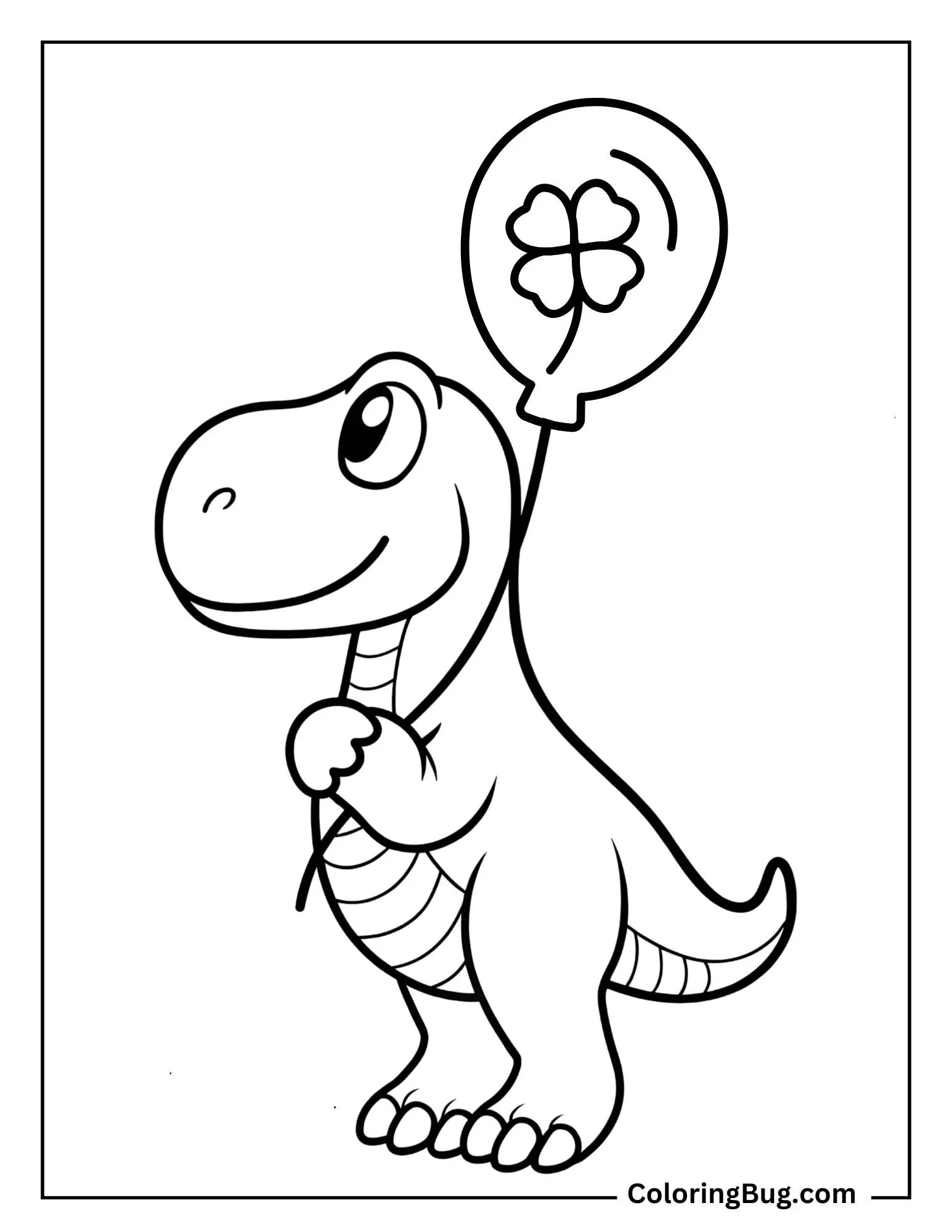 20 Dinosaur St. Patrick's Day Coloring Pages (Free Printable PDFs)
