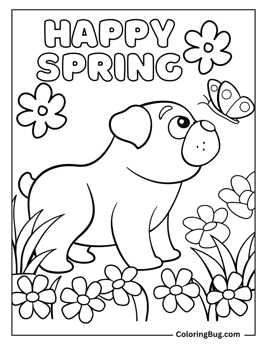 20 Dog Spring Coloring Pages (Free Printable PDFs)
