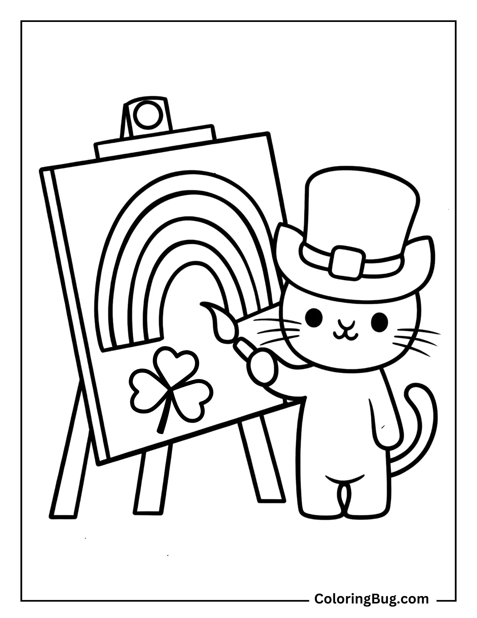 20 Cat St. Patrick's Day Coloring Pages (Free Printable PDFs)