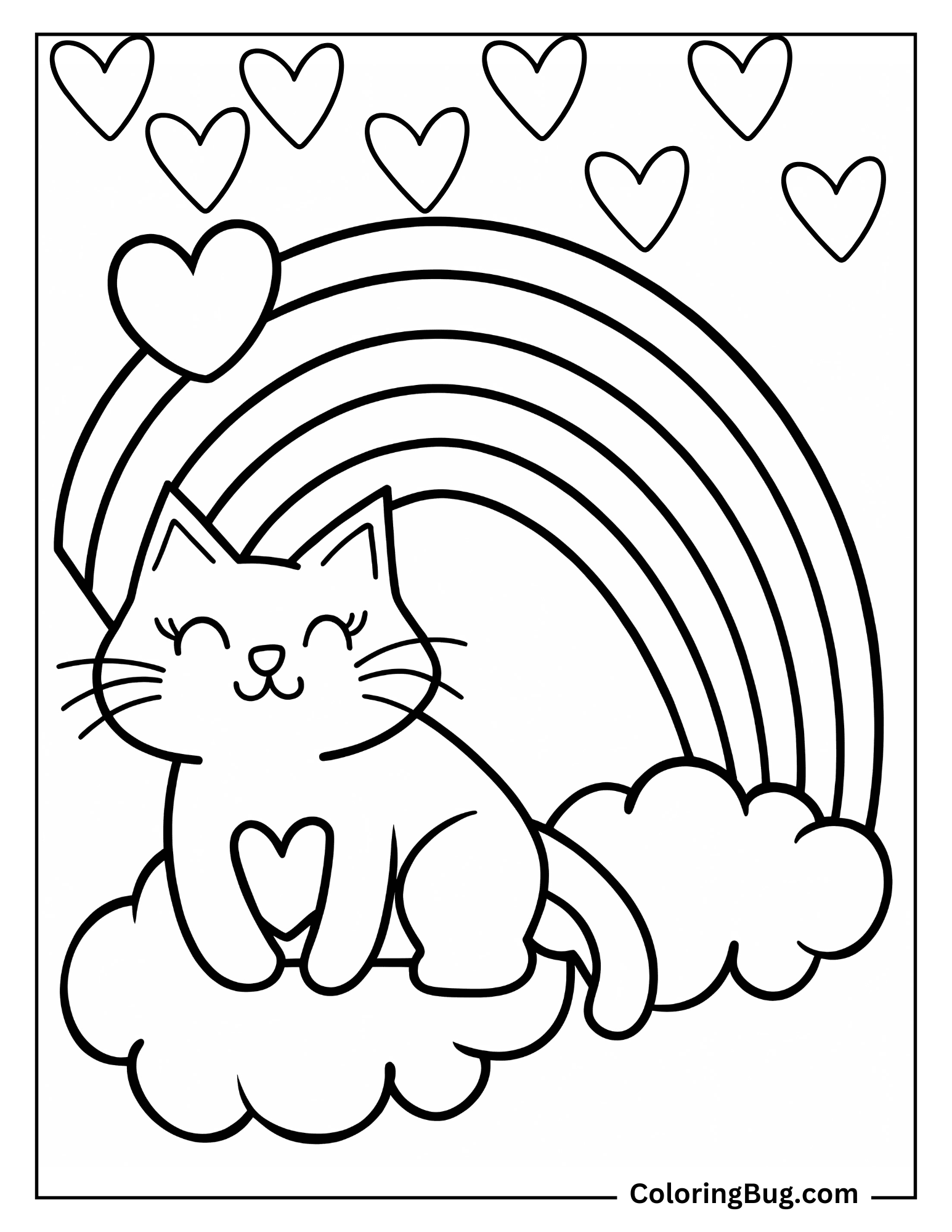 20 Cat Valentines Coloring Pages (Free Printable PDFs)