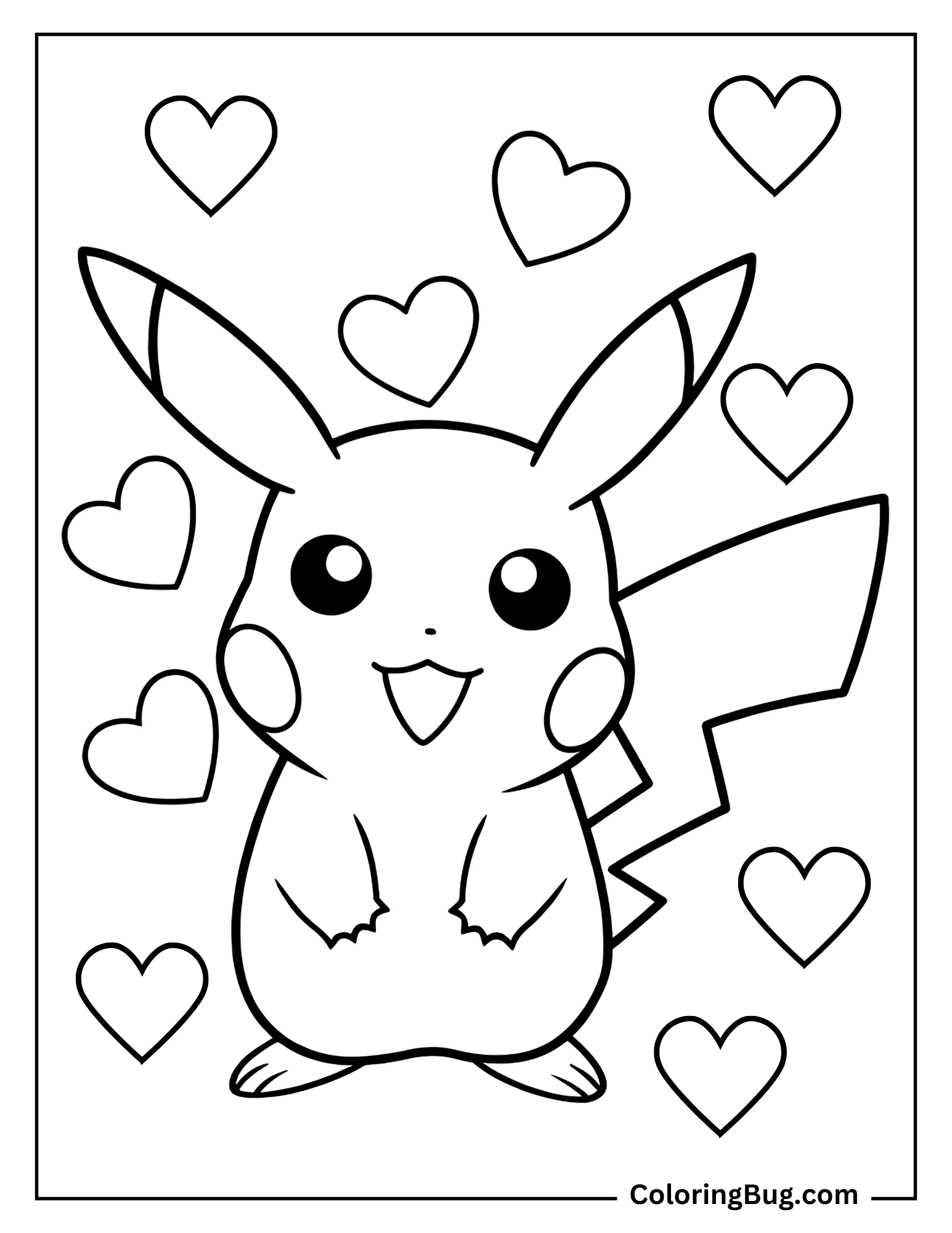 20 Pikachu Valentines Coloring Pages (Free Printable PDFs)