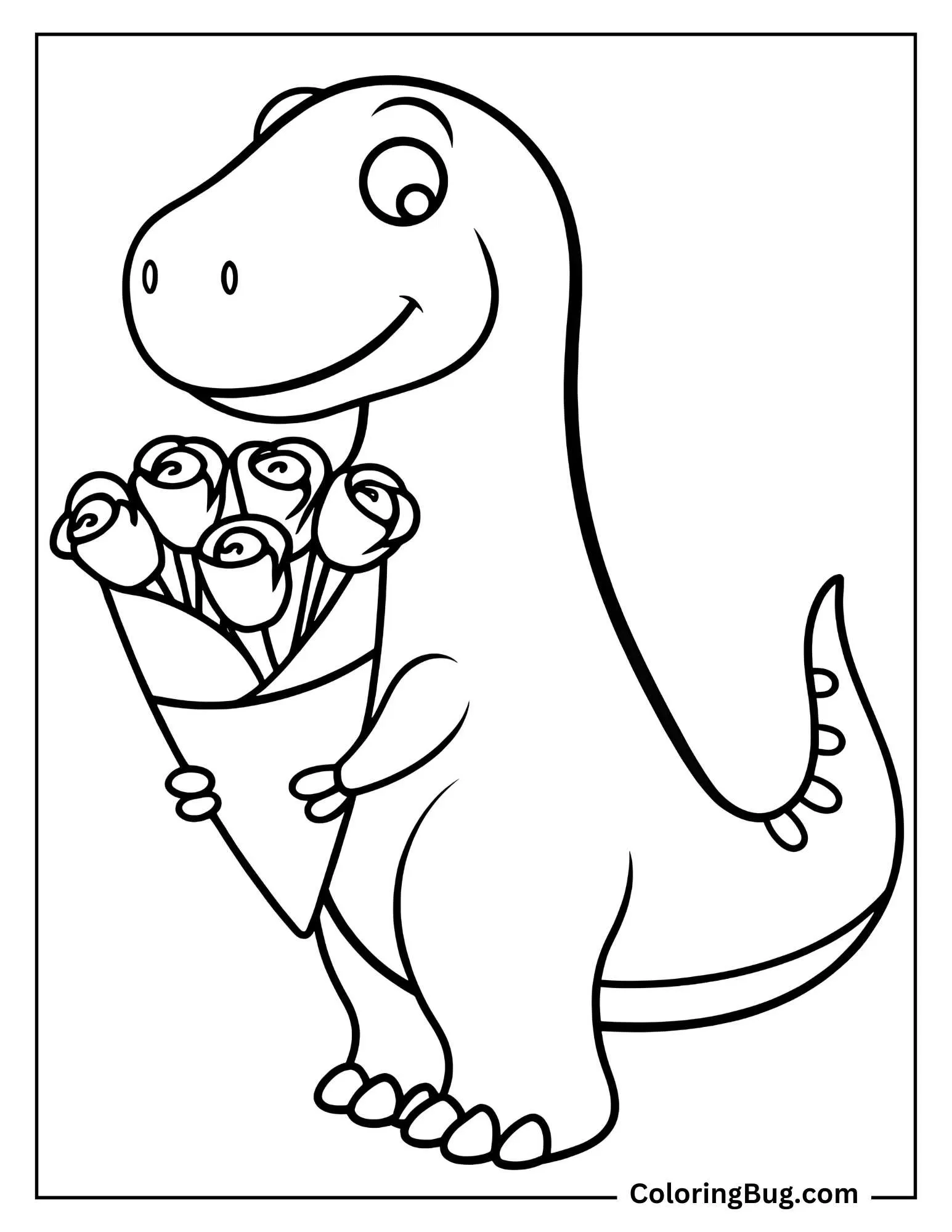 20 Dinosaur Valentines Coloring Pages (Free Printable PDFs)
