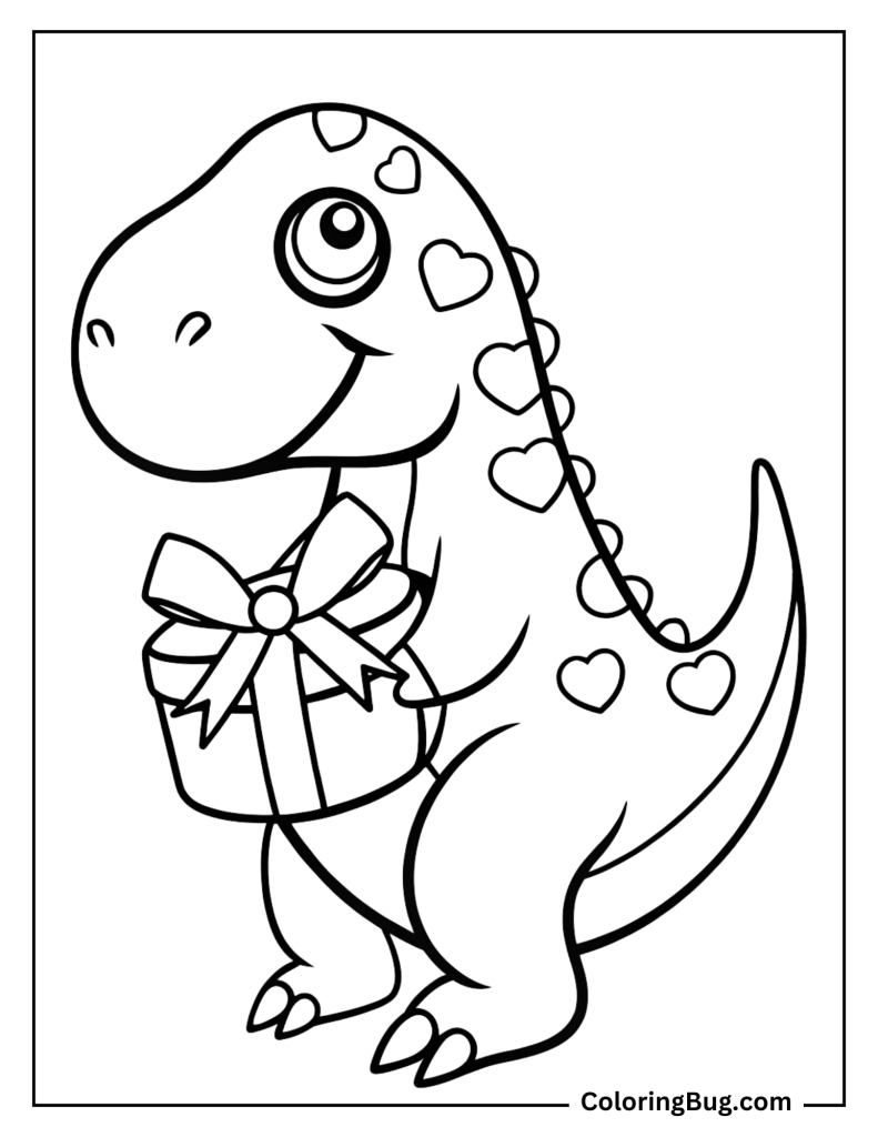 20 Dinosaur Valentines Coloring Pages (Free Printable PDFs)