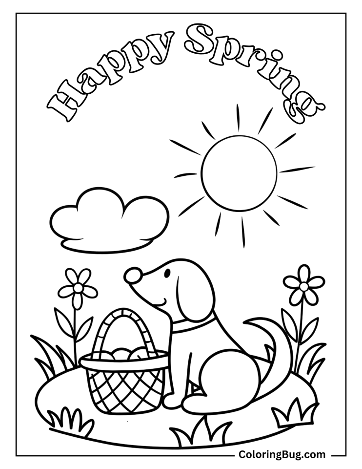 20 Dog Spring Coloring Pages (Free Printable PDFs)