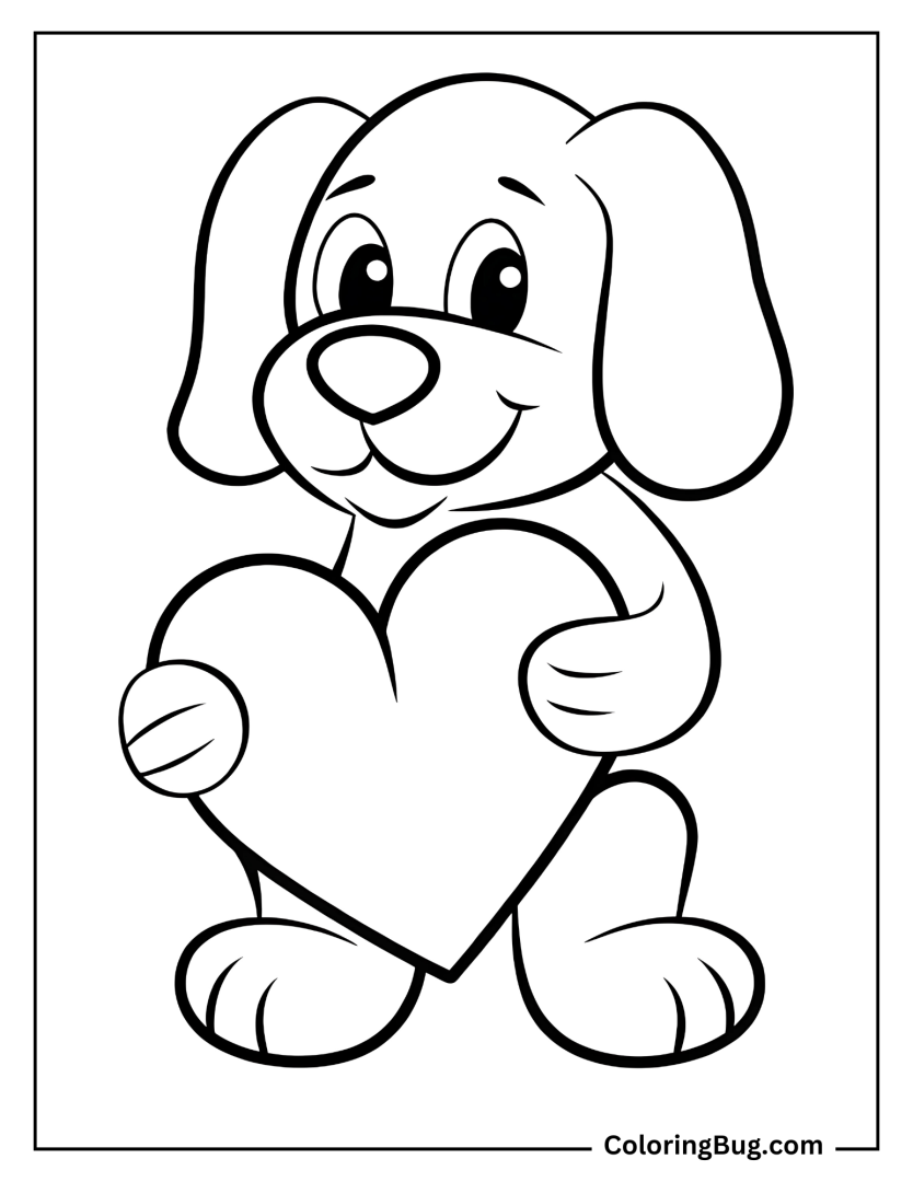 20 Dog Valentines Coloring Pages (Free Printable PDFs)