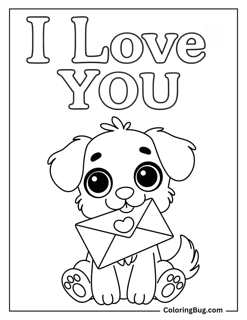 20 Dog Valentines Coloring Pages (Free Printable PDFs)