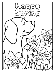 20 Dog Spring Coloring Pages (Free Printable PDFs)