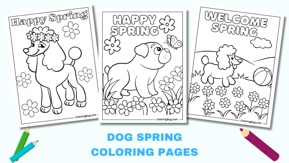 20 Dog Spring Coloring Pages (Free Printable PDFs)