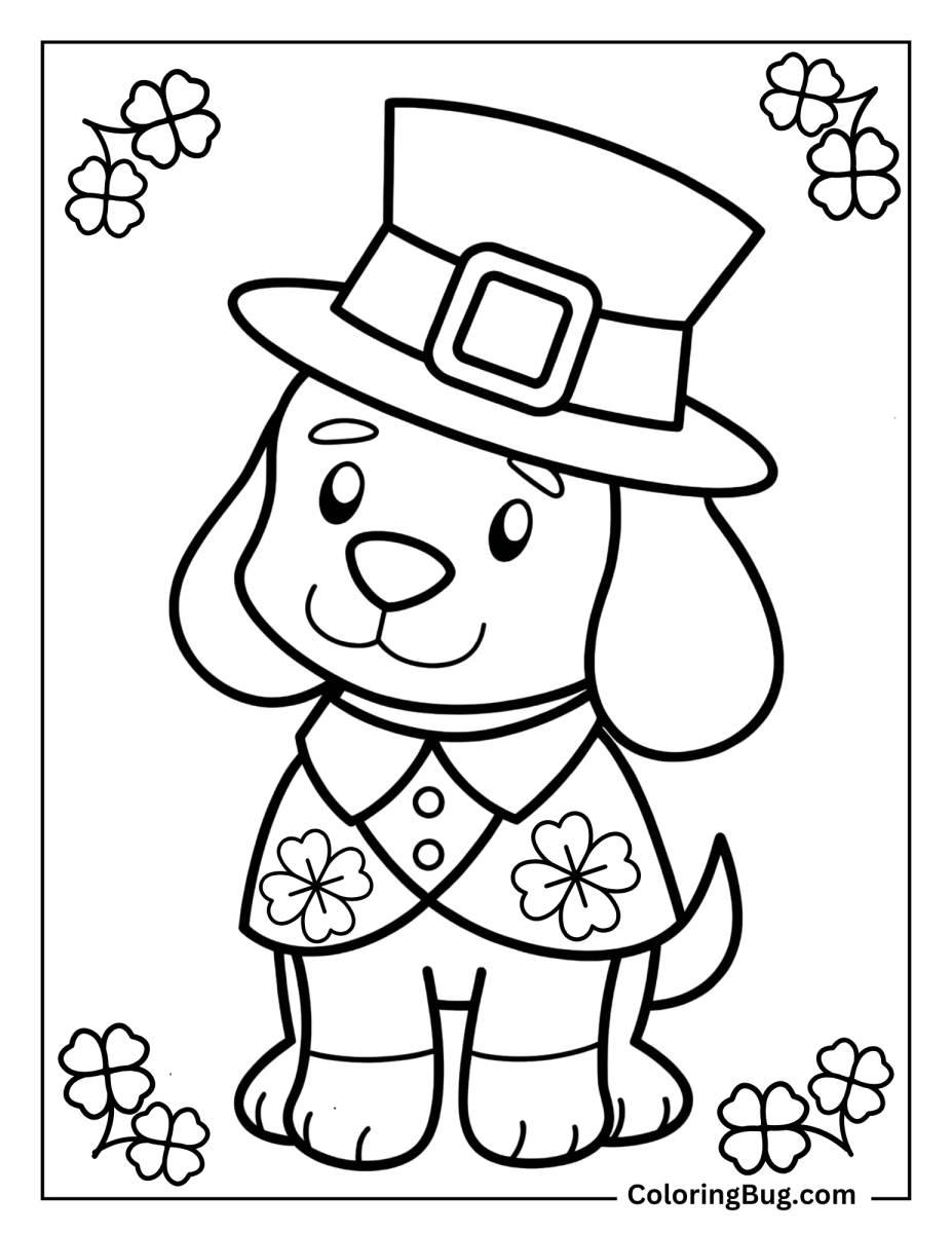 20 Dog St. Patrick's Day Coloring Pages (Free Printable PDFs)