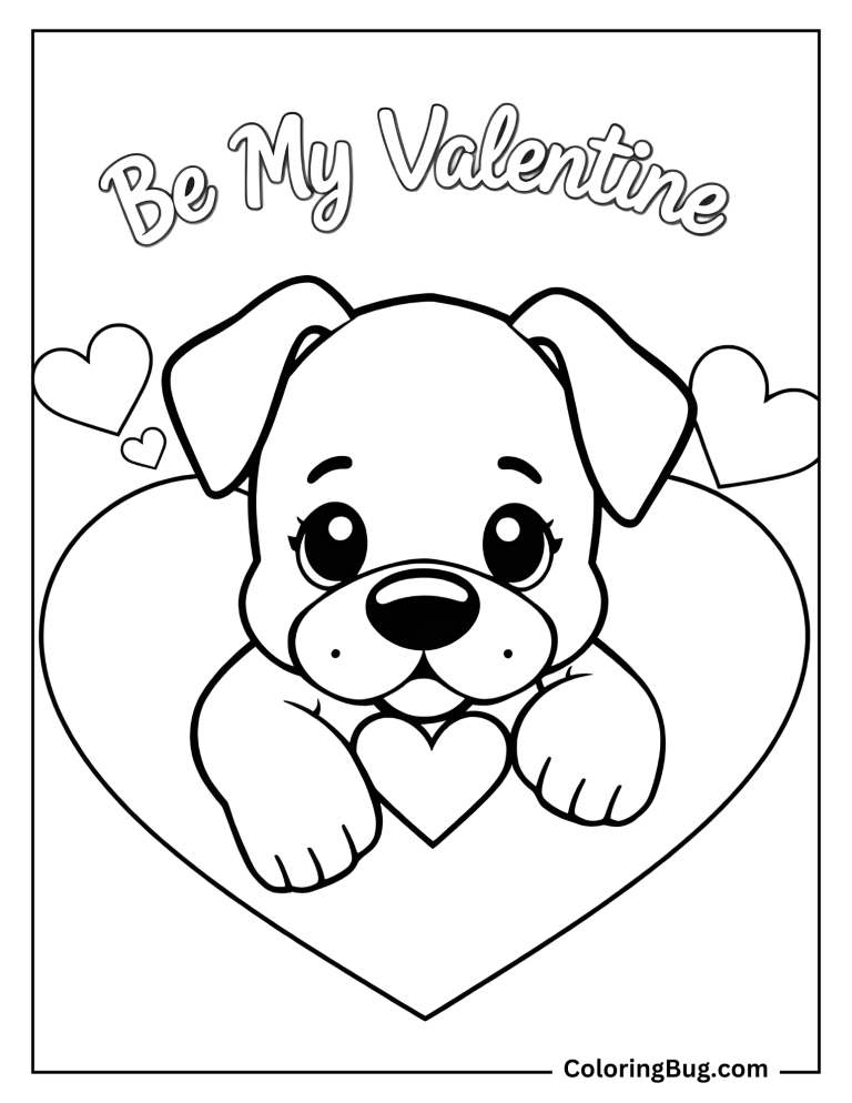 20 Dog Valentines Coloring Pages (Free Printable PDFs)