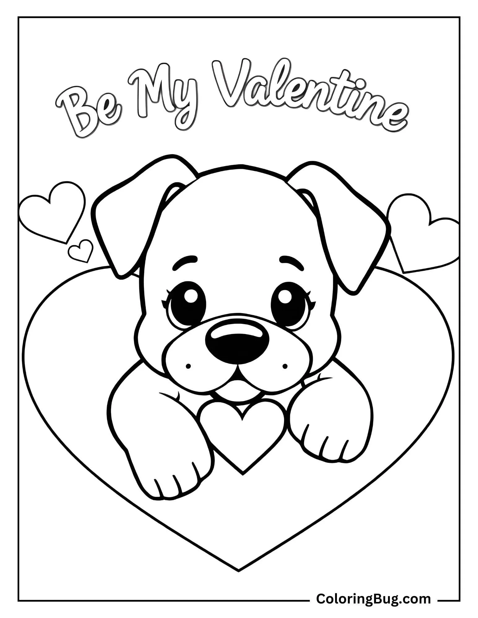 20 Dog Valentines Coloring Pages (Free Printable PDFs)