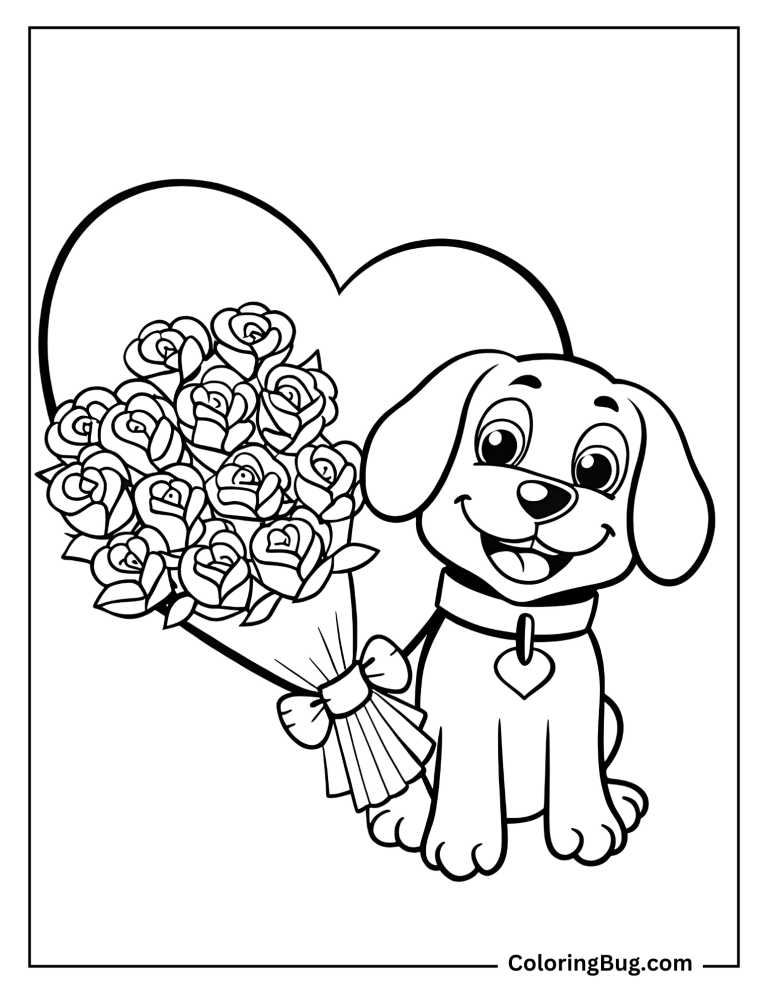 20 Dog Valentines Coloring Pages (Free Printable PDFs)