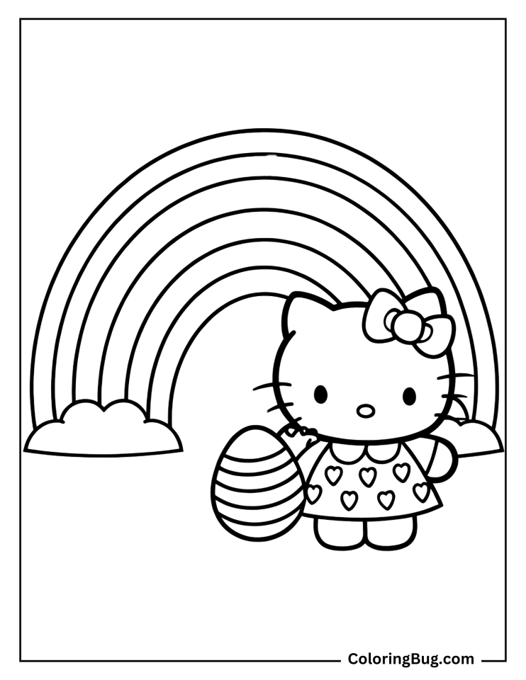 30 Hello Kitty Easter Coloring Pages (Free Printable PDFs)