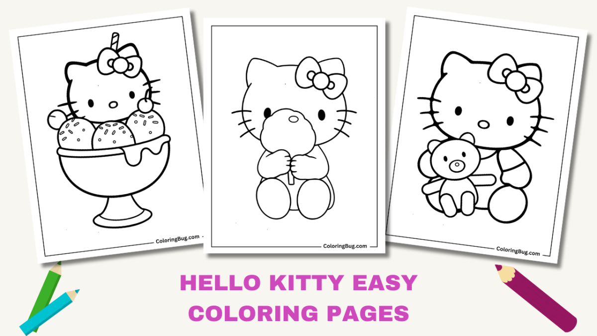 30 Easy Hello Kitty Coloring Pages (Free Printable PDFs)