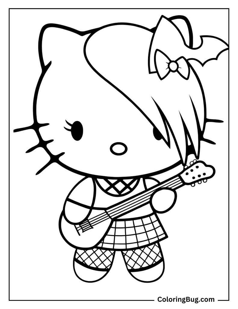 20 Emo Hello Kitty Coloring Pages (Free Printable PDFs)
