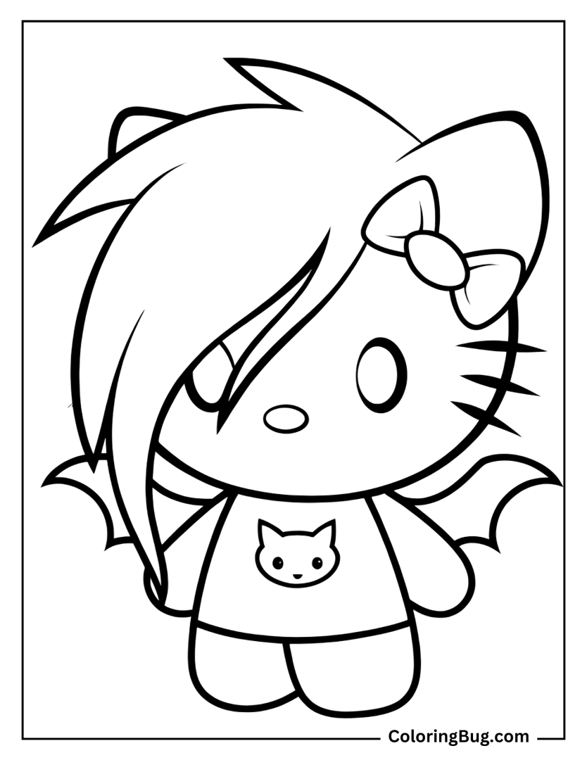 20 Emo Hello Kitty Coloring Pages (Free Printable PDFs)