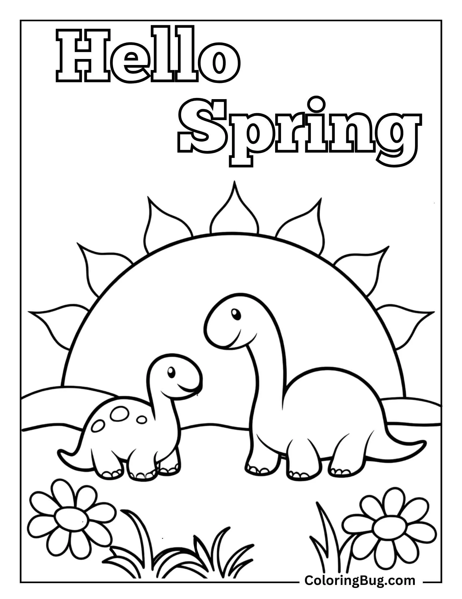 20 Dinosaur Spring Coloring pages (Free printable PDFs)