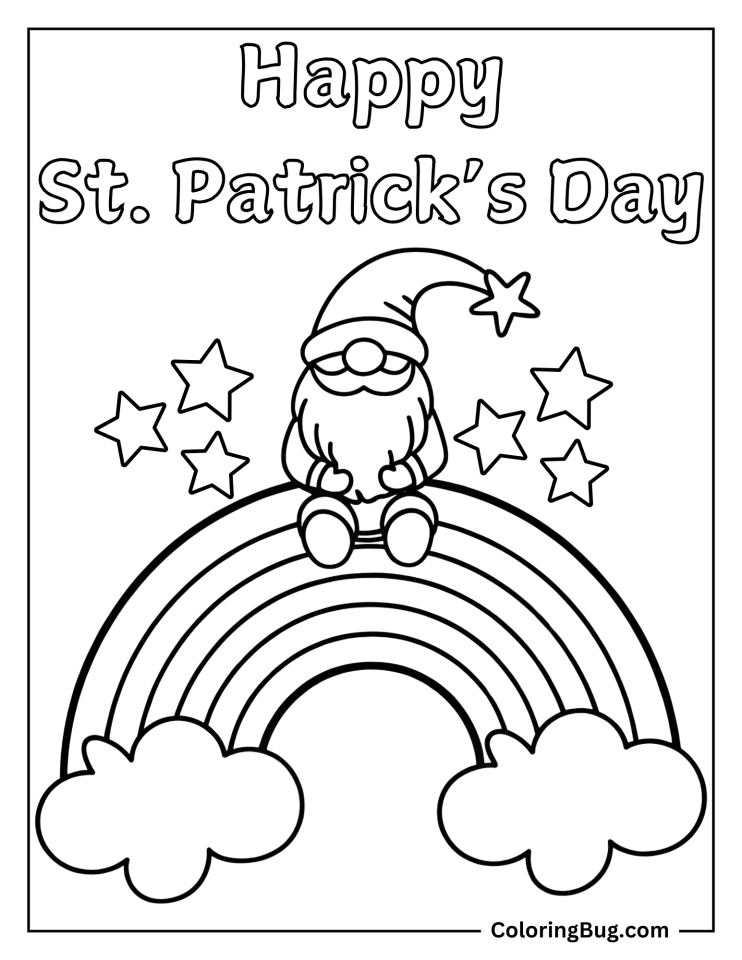 20 Gnome St. Patrick's Day Coloring Pages (Free Printable PDFs)