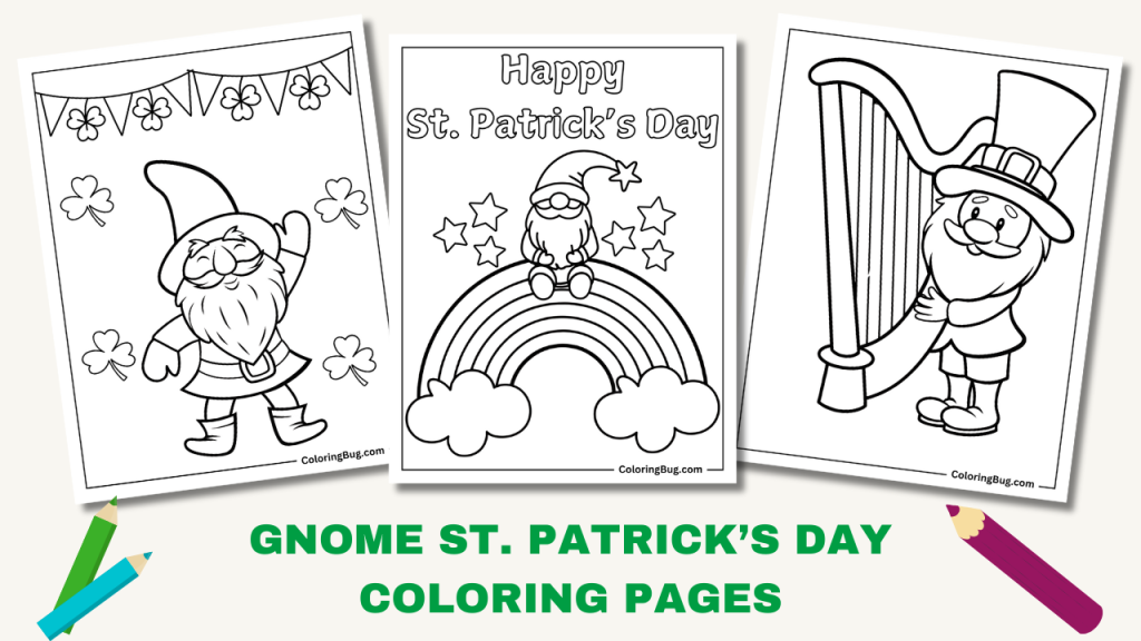 20 Gnome St. Patrick's Day Coloring Pages (Free Printable PDFs)