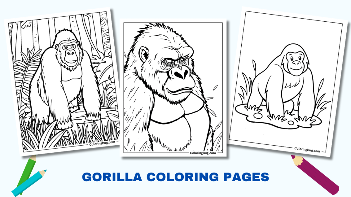 40 Gorilla Coloring Pages (Free Printable PDFs)