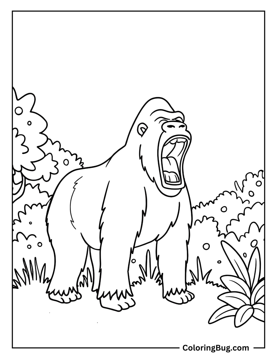 40 Gorilla Coloring Pages (Free Printable PDFs)
