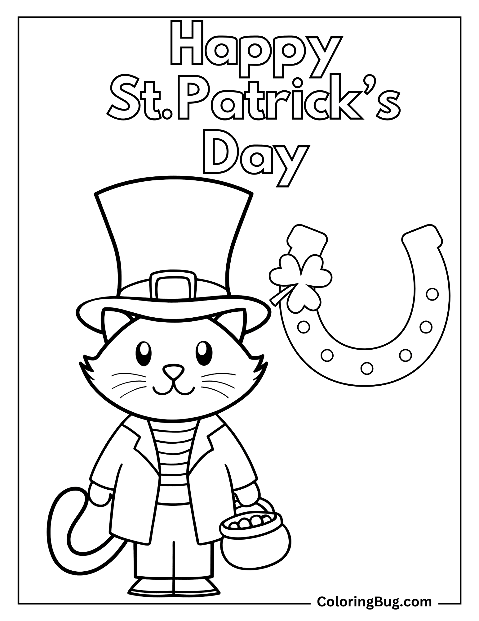 20 Happy St. Patrick's Day Coloring Pages (Free Printable PDFs)