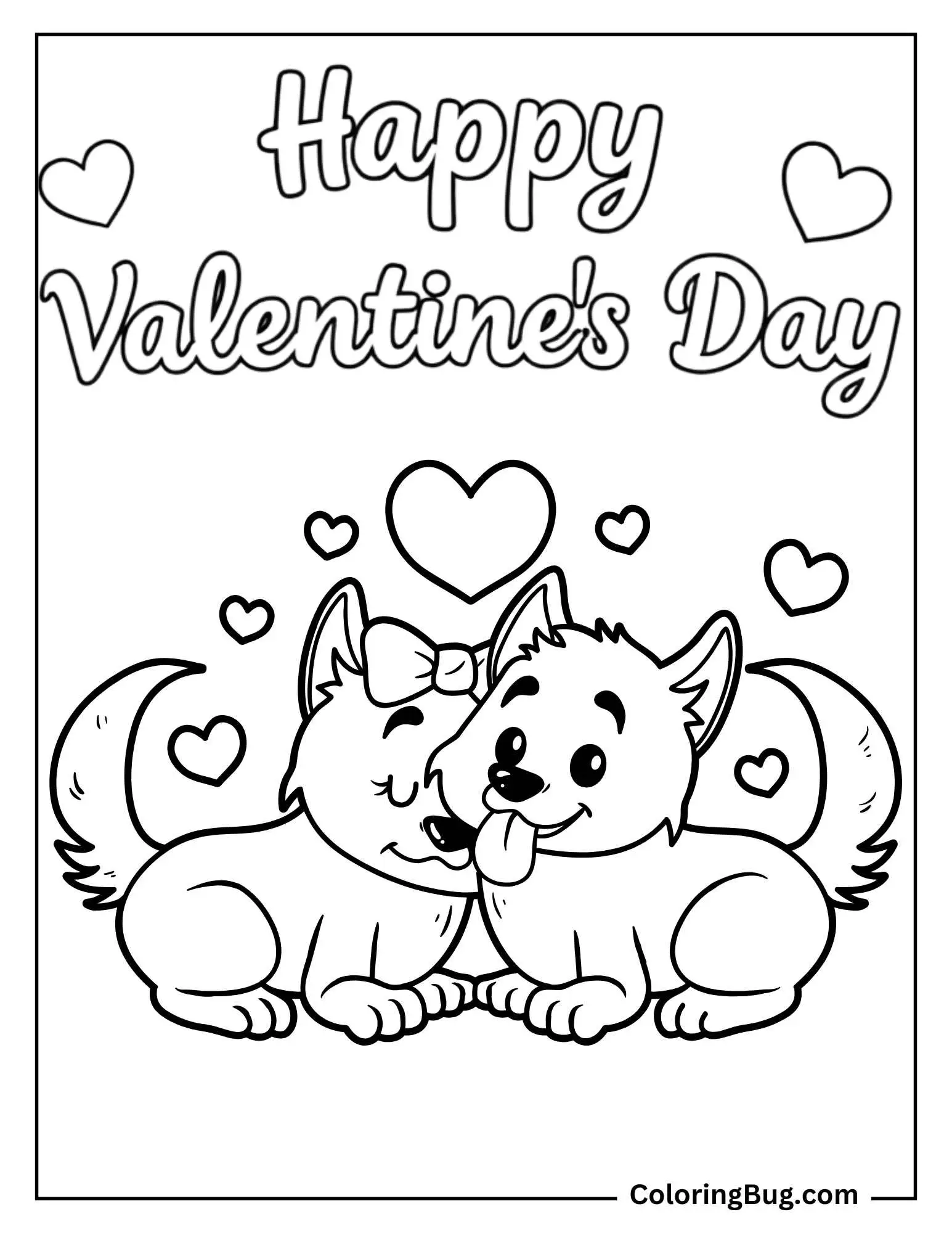 20 Dog Valentines Coloring Pages (Free Printable PDFs)